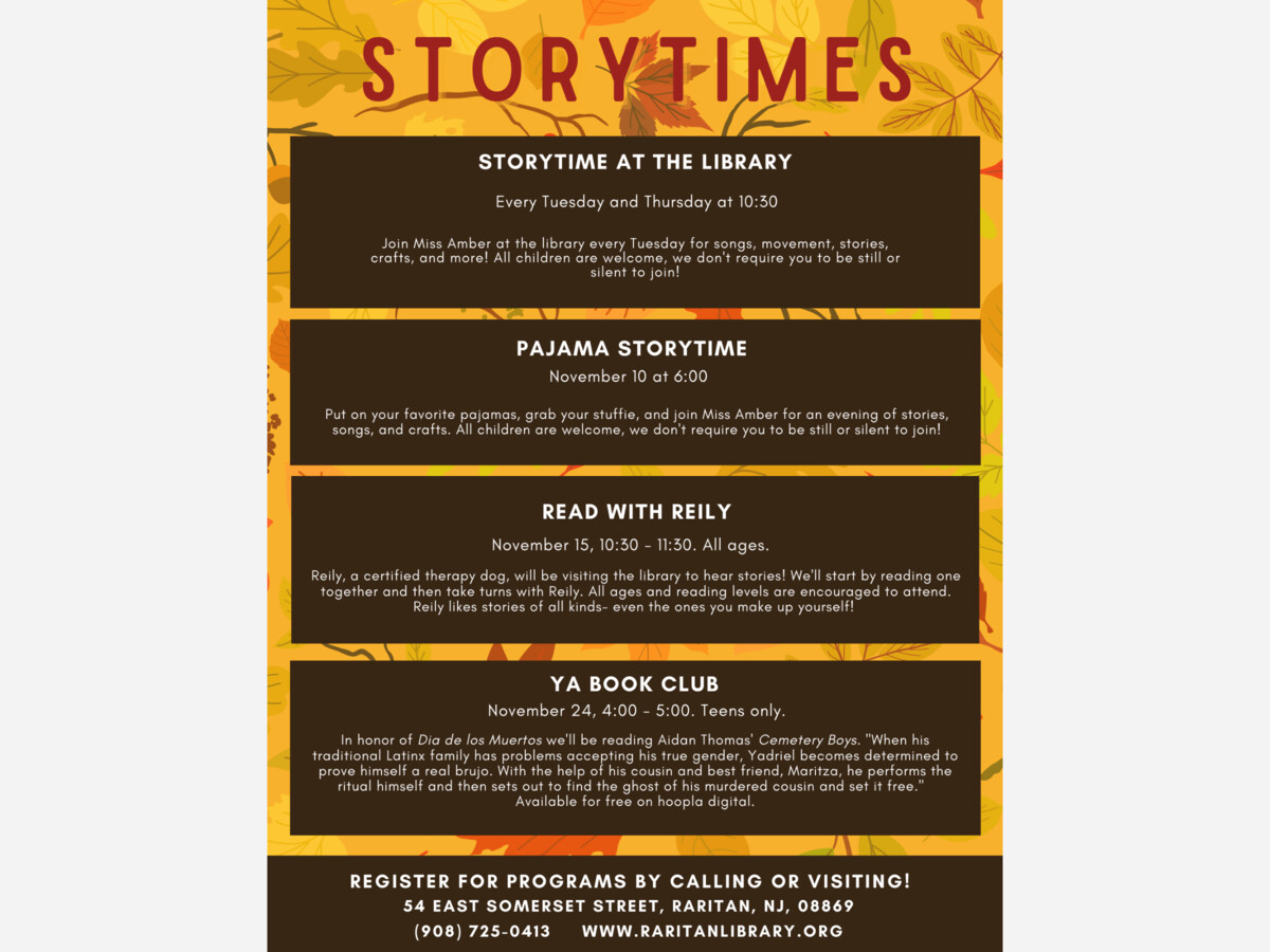 Fall into Raritan Library Programs This Autumn for Kids, Tween and ...